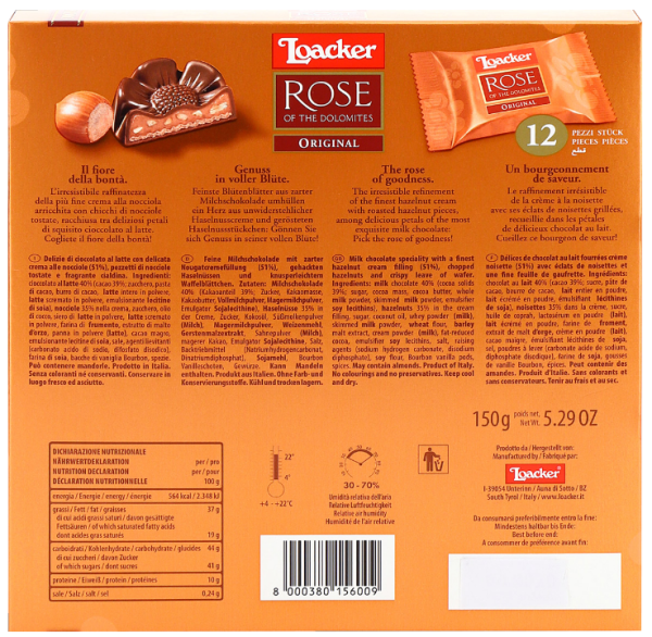 Rose of the Dolomites Original 15g Loacker - Waffeln, Schokolade und ...