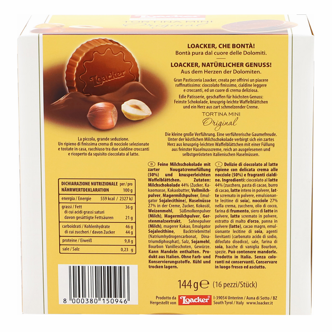 Tortina Mini Original Loacker - Waffeln, Schokolade und Snacks 144g ...